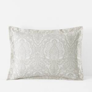 The Company Store Legends Luxury Vintage Damask Beige Sateen Euro Sham ...