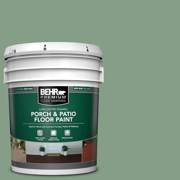 BEHR PREMIUM 5 gal. #S410-5 Track Green Low-Lustre Enamel Interior ...