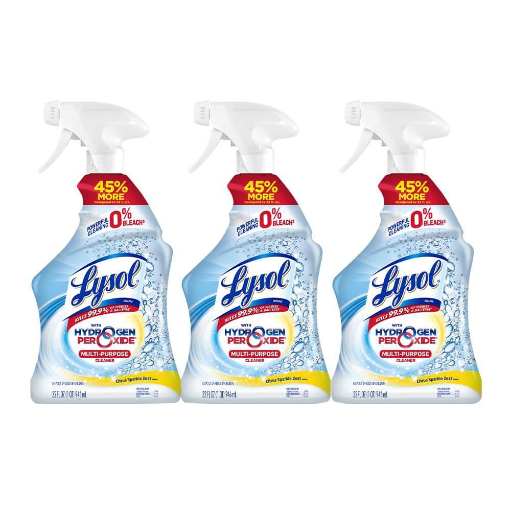 Lysol Power and Free 32 oz Hydrogen Peroxide Citrus Sparkle Zest Scent ...