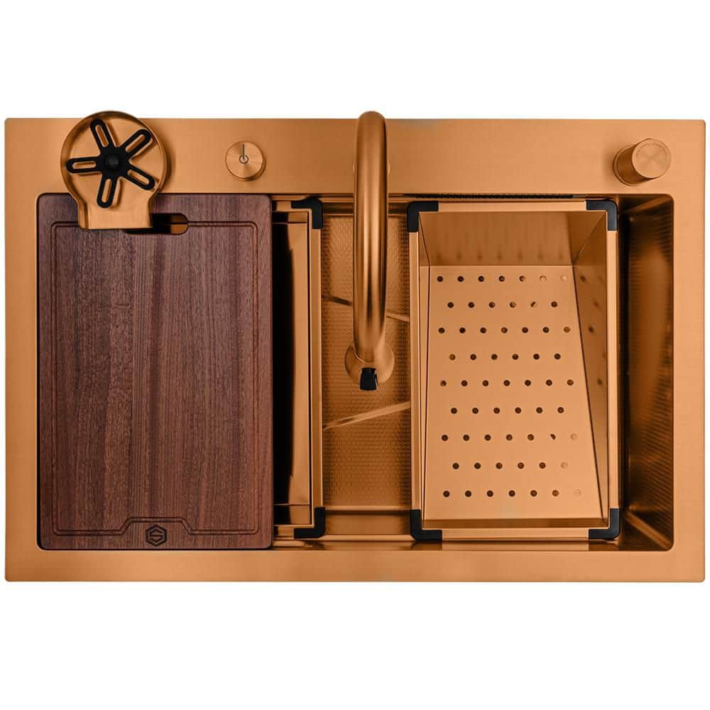 S STRICTLY KITCHEN + BATH All-in-One 33 in. Drop-in Single Bowl 16 ...