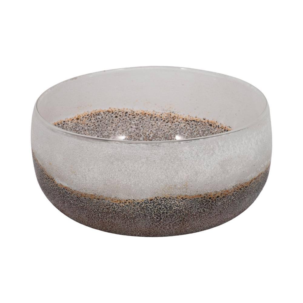 Liv & Skye Gray Glass 8 in. Modern Decorative Bowl 20547-03 - The Home ...
