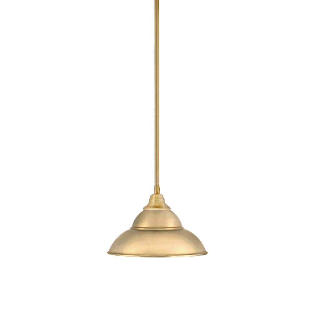 Sparta 100-Watt 1-Light New Age Brass Stem Pendant Light with New Age ...