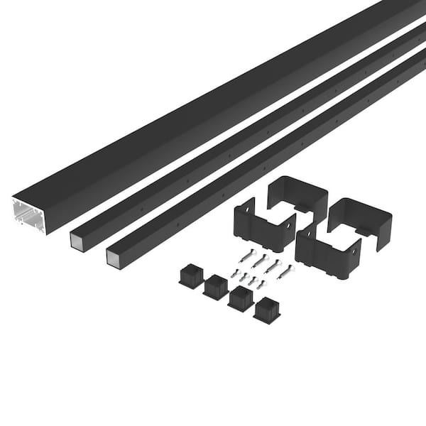 Deckorators Cable Rail 42 in. x 8 ft. Textured Black Aluminum ...