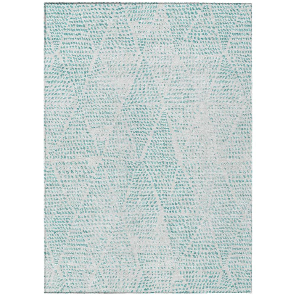 Addison Rugs Chantille ACN591 Aqua 5 ft. x 7 ft. 6 in. Machine Washable ...