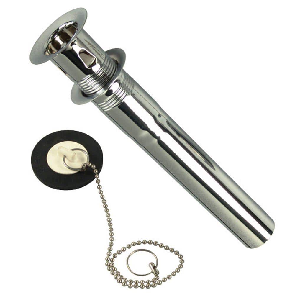 DANCO 1-1/4 in. x 5 in. Steel Basin Drain with Stopper in Chrome 86782 ...