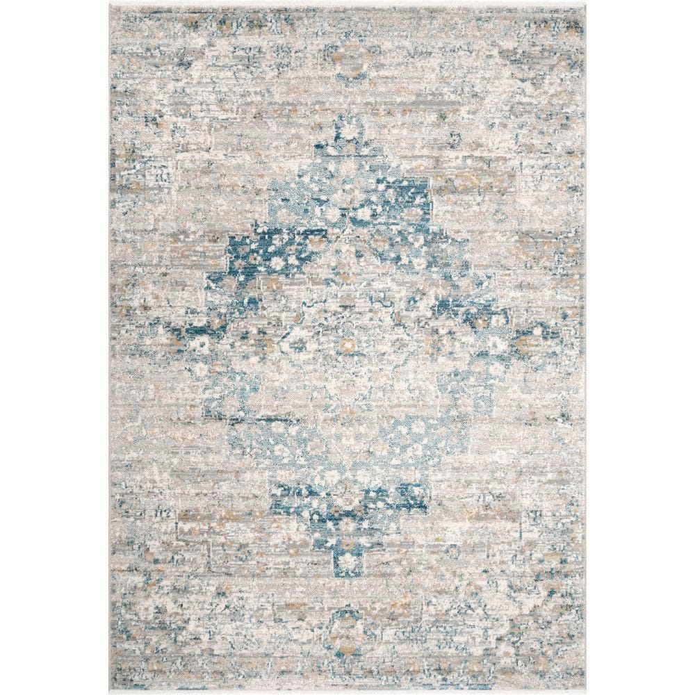 nuLOOM Dallas Vintage Medallion Blue 3 ft. x 5 ft. Indoor Area Rug ...