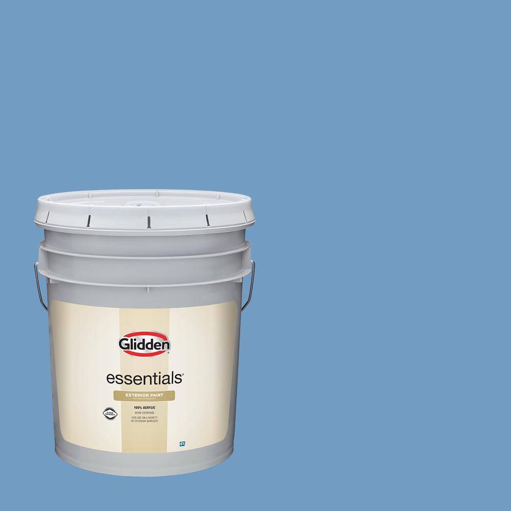 Glidden Essentials 5 gal. PPG1161-4 Blue Promise Satin Exterior Paint ...
