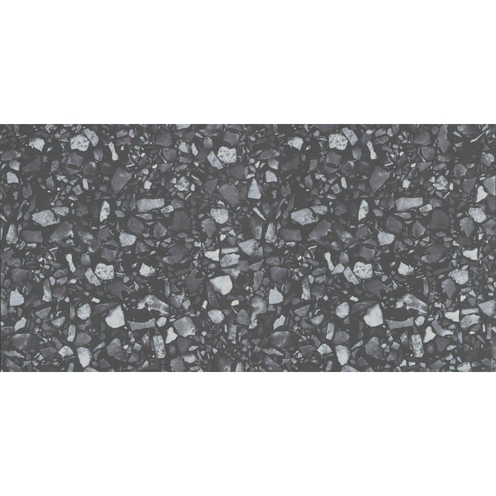 EMSER TILE Fragmento Black 12 in. x 24 in. Matte Porcelain Floor and ...