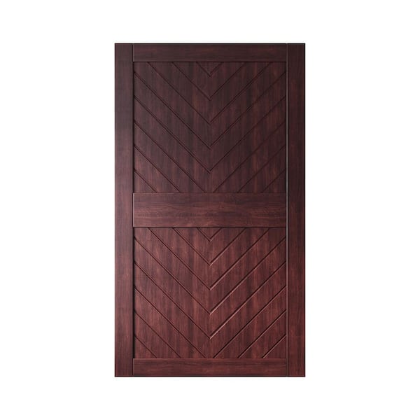 HOMACER JT2 30 in. x 84 in. C-Panel Solid Core Red Mahogany Fishbone ...