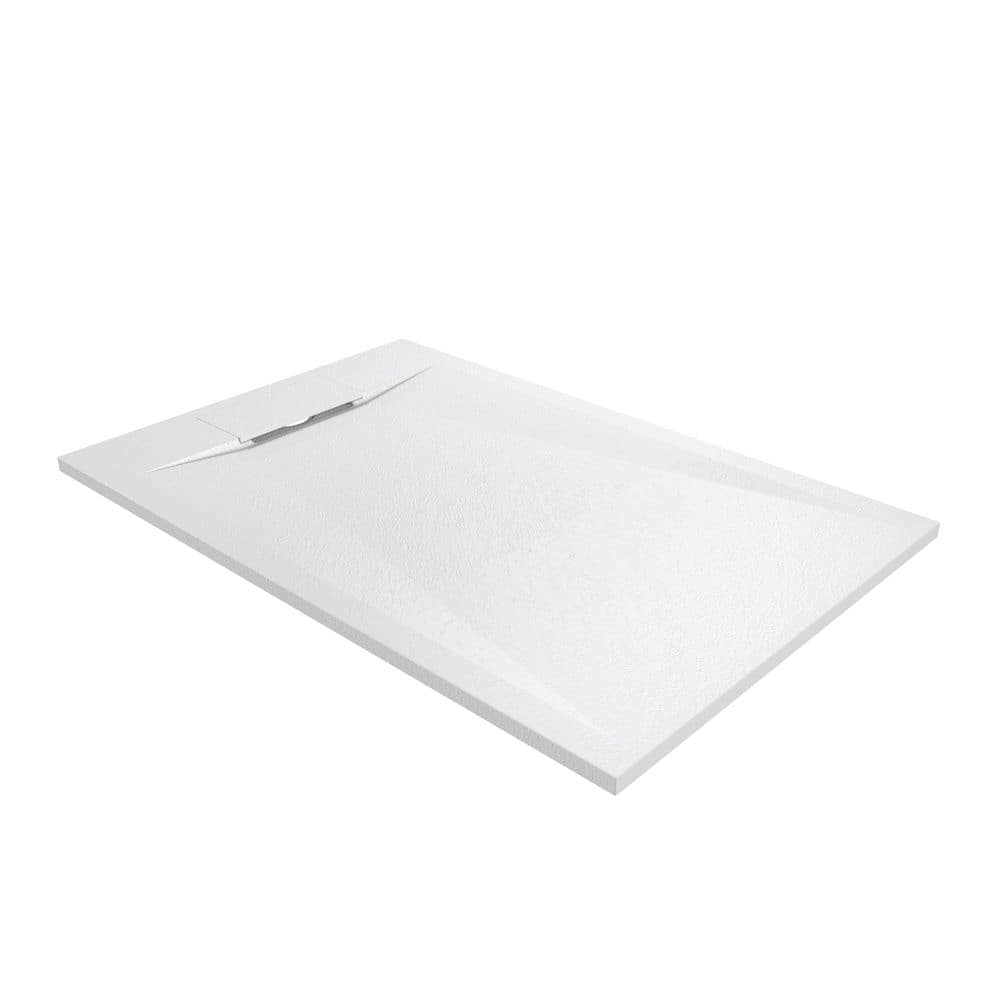 CASAINC 48 in. L x 32 in. W Alcove Shower Pan Base with Left/Right ...