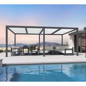 PURPLE LEAF 11 ft. x 15 ft. Gray Aluminum Frame Outdoor Hardtop ...