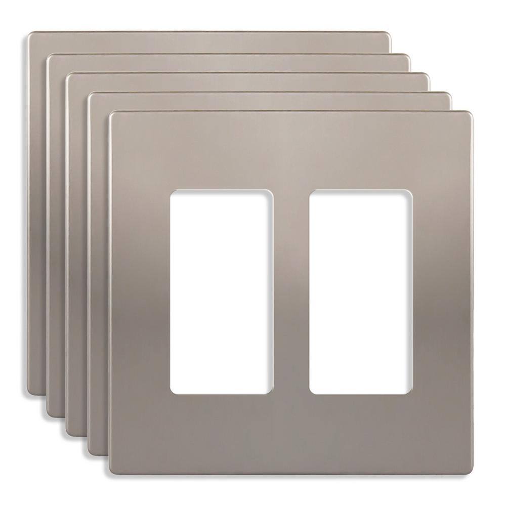 ENERLITES Nickel 2-Gang, Decorator/Rocker, Plastic Polycarbonate ...