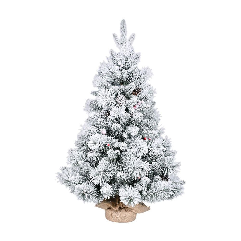 Bansa Rose 3 ft. Unlit Full Fir Tabletop Artificial Christmas Tree with ...