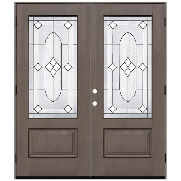 Steves & Sons Regency 72 in. x 80 in. 3/4L Axis Glass LHOS Ashwood ...
