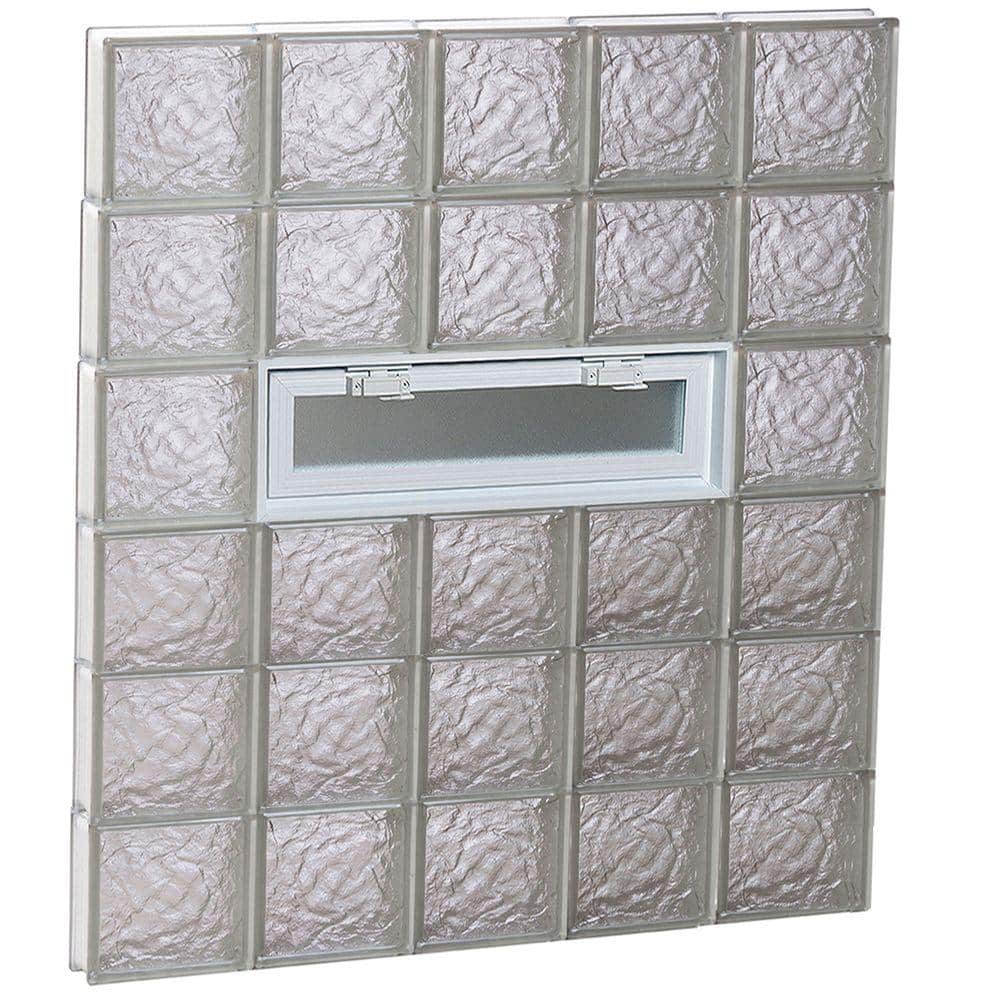 Clearly Secure 38.75 in. x 46.5 in. x 3.125 in. Frameless Ice Pattern ...