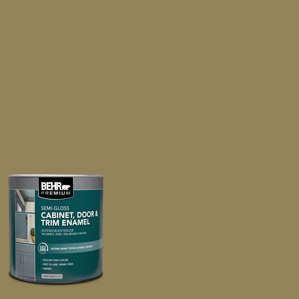 BEHR PREMIUM 1 qt. #S330-6 Dash of Oregano Semi-Gloss Enamel Interior ...