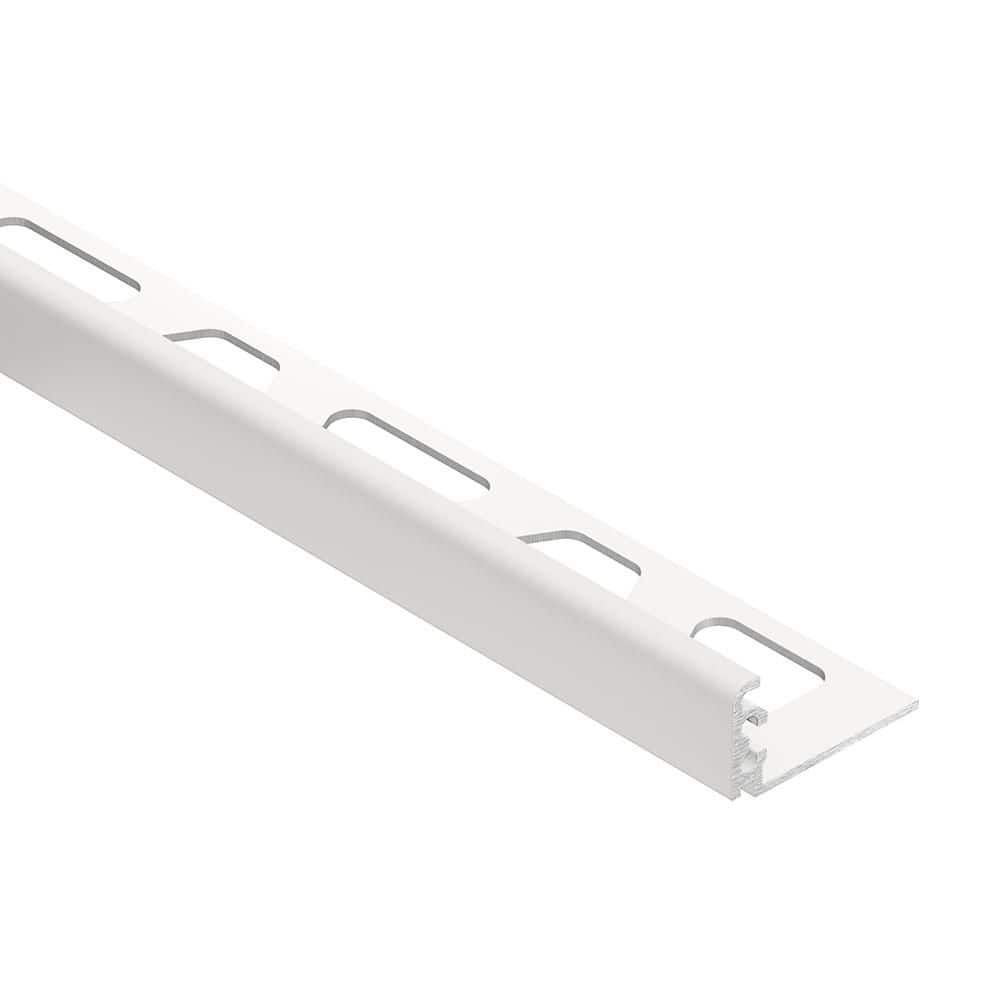 Schluter Jolly Matte White Textured Color-Coated Aluminum. 5 in. x 98.5 ...