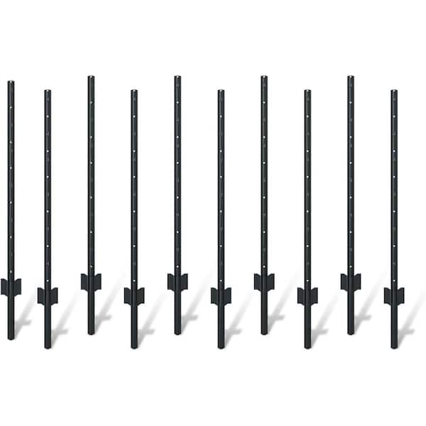 VEVOR 5 ft. Fence Post, T-Post Heavy-Duty Metal Fence Posts, Sturdy ...