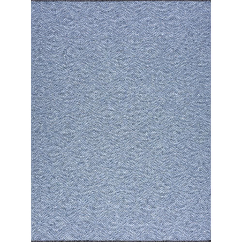 Tayse Rugs Alma Blue 8 ft. x 10 ft. Diamond Machine Washable Indoor ...