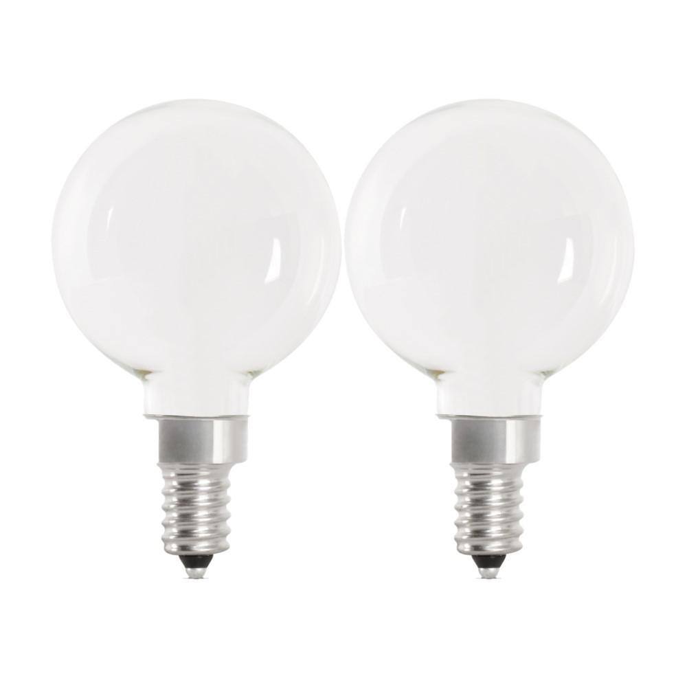 Feit Electric 60-Watt Equivalent G16.5 Globe Dimmable Filament White ...