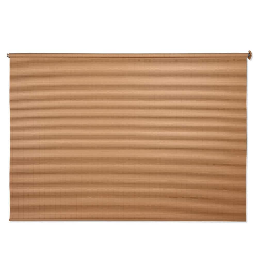 Coolaroo Tan Wheel-Operated Light Filtering PVC Exterior Shade 96 in. W ...