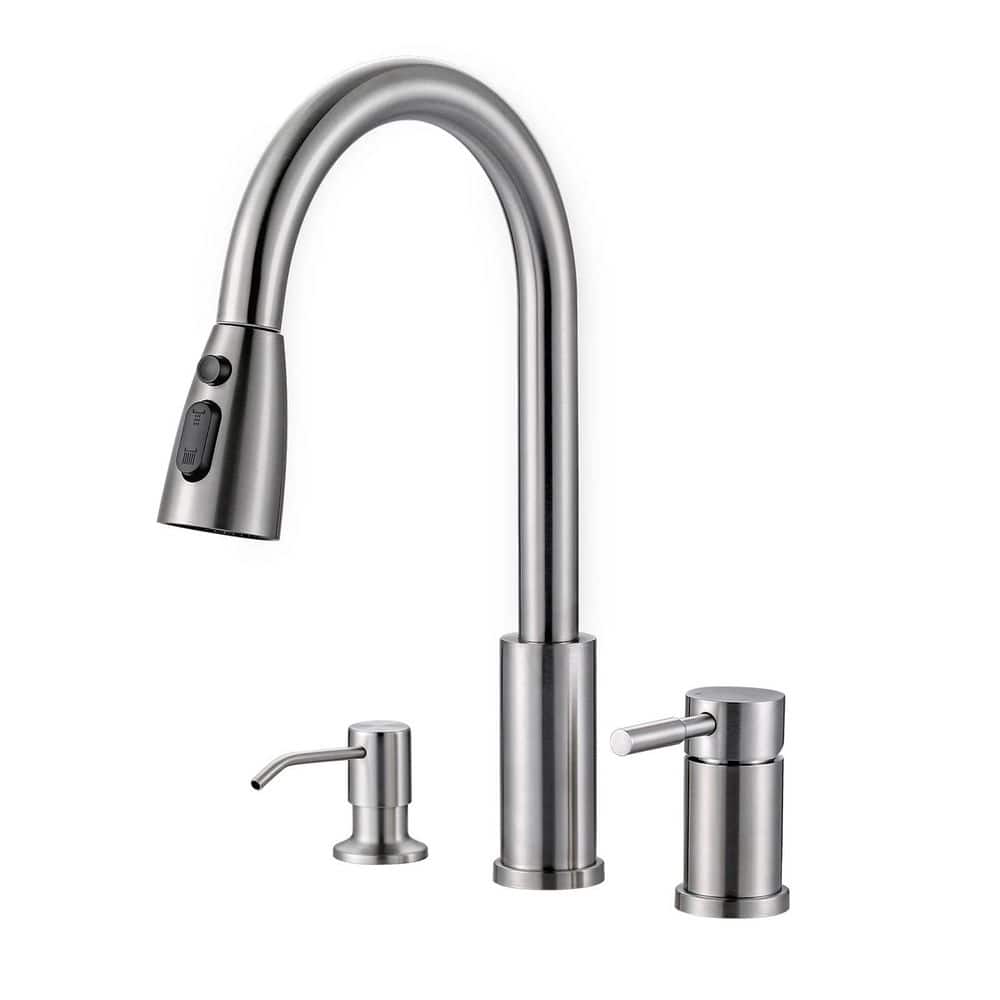 IVIGA Separate Single Handle 15 in. H Pull Down Sprayer Kitchen Faucet ...