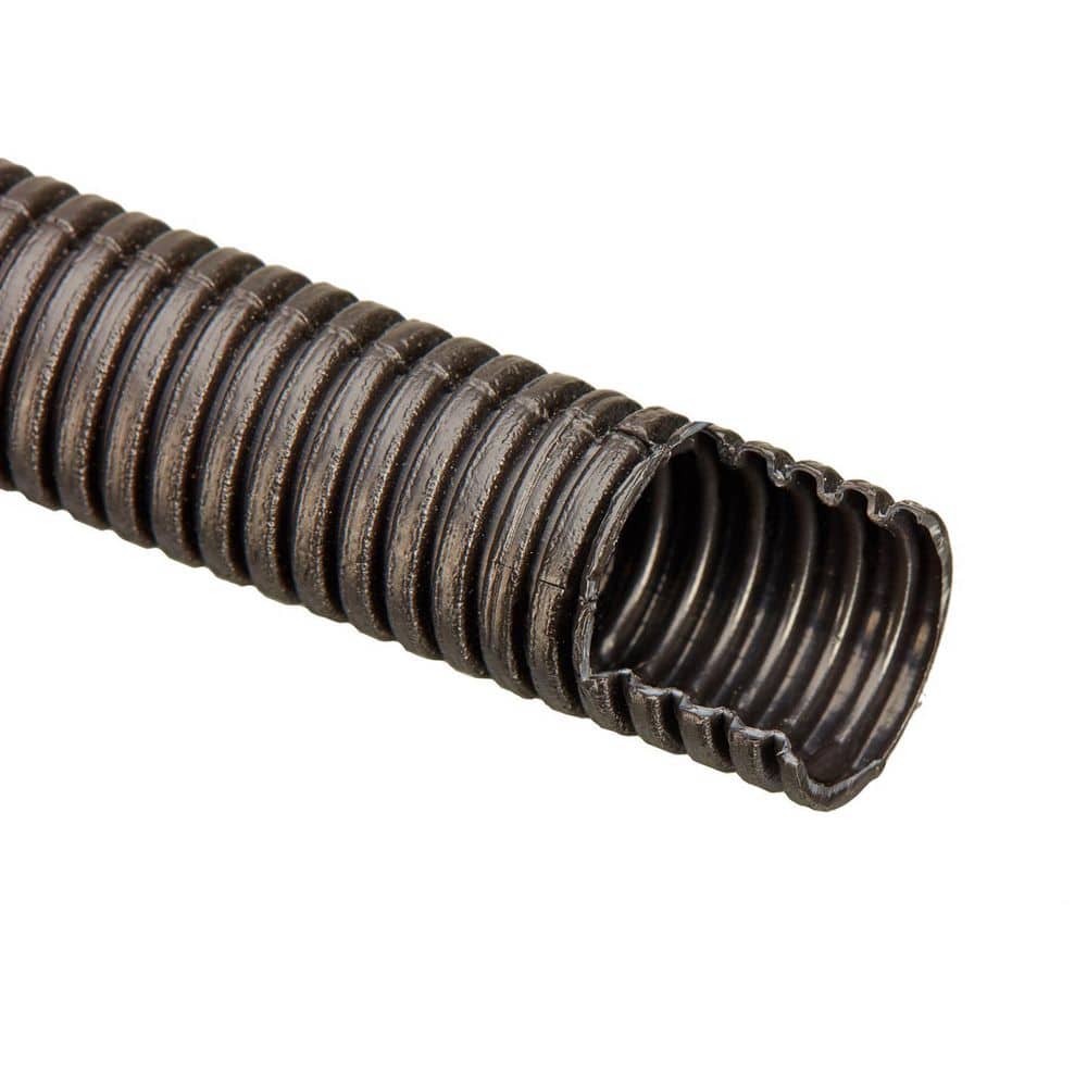 2 in. x 100 ft. Flexible Corrugated Black HDPE Non Split Tubing Wire ...