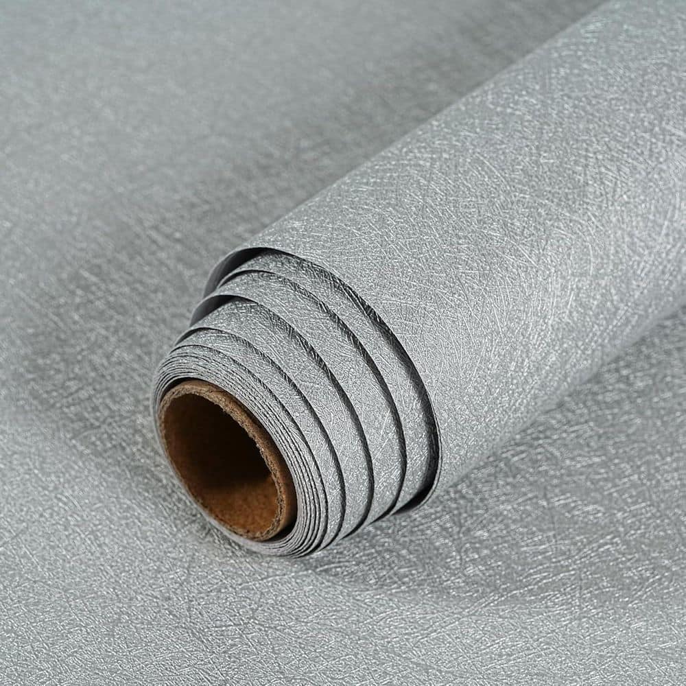 Silver Gray Silk Solid Color Contact Paper Peel and Stick Wallpaper ...