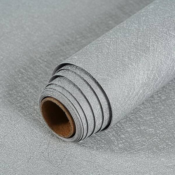 Silver Gray Silk Solid Color Contact Paper Peel and Stick Wallpaper ...