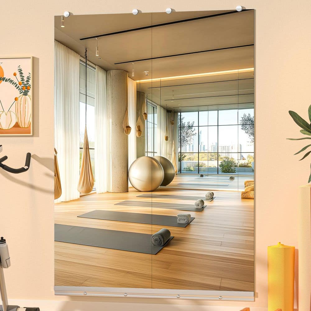 Vosuja 2 Pieces 21 in. W x 55 in. H Rectangle Frameless Wall-Mounted HD ...