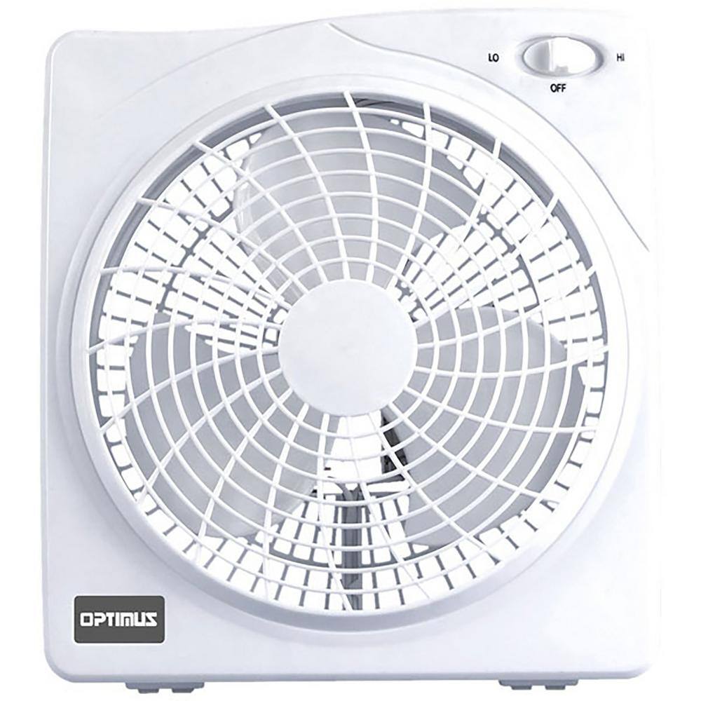 Optimus 10 in. Box Fan in White 98778908M - The Home Depot