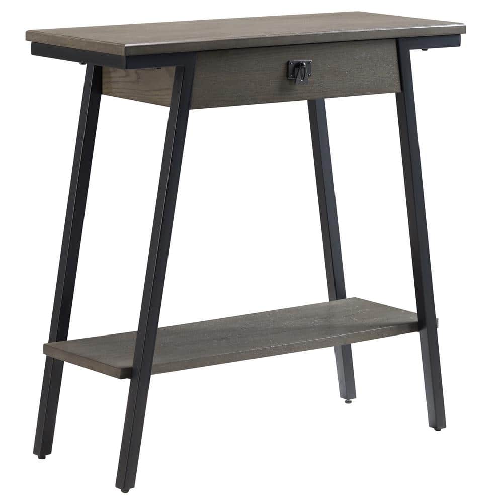 Leick Home Empiria 30 in. Gray Rectangle Wood Console Table with ...