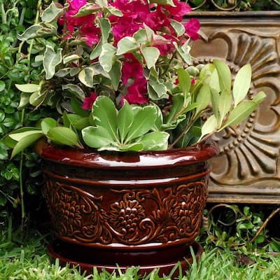 Brown - Ceramic - Plant Pots - Planters - The Home Depot