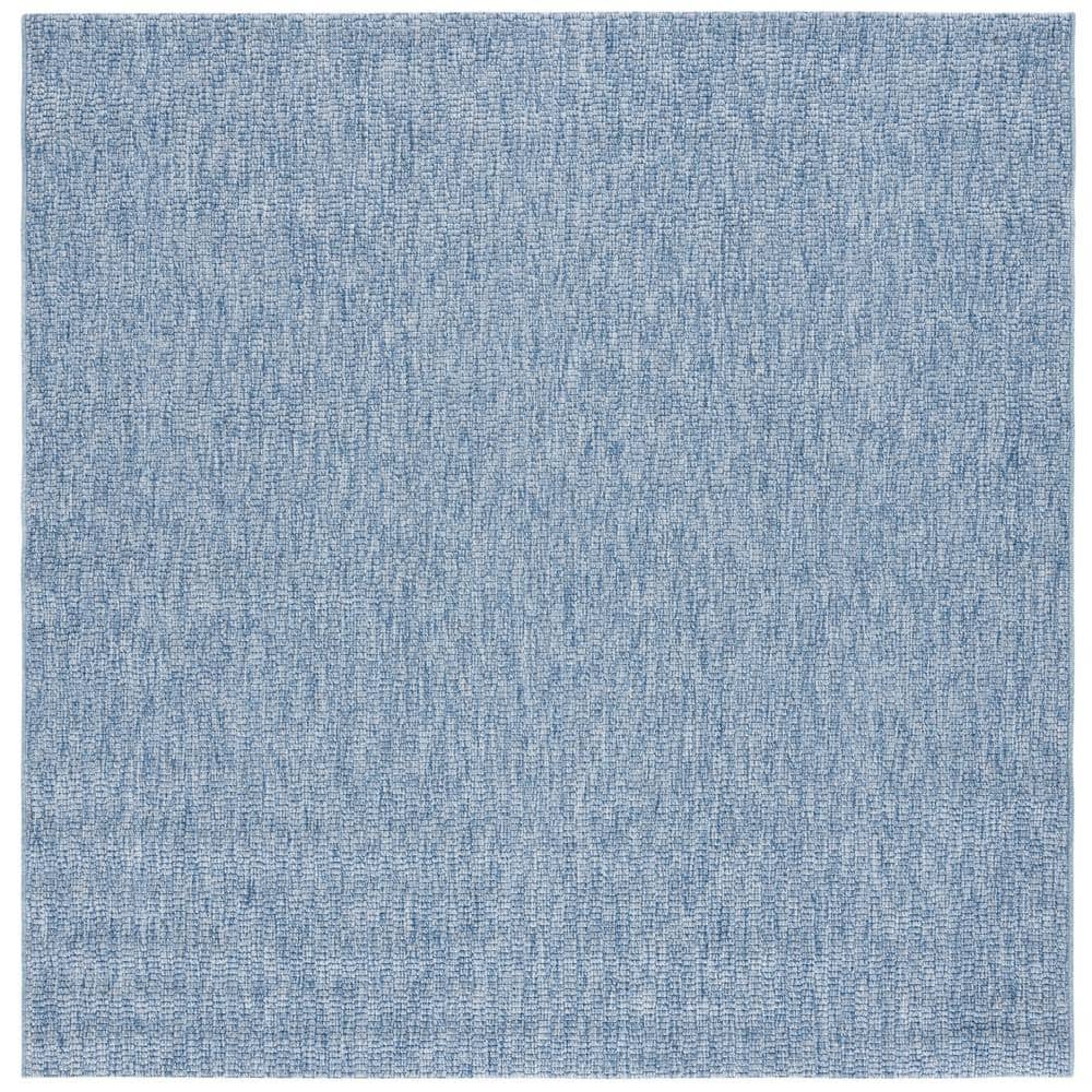 SAFAVIEH Sisal All-Weather Blue 7 ft. x 7 ft. Solid Woven Indoor ...