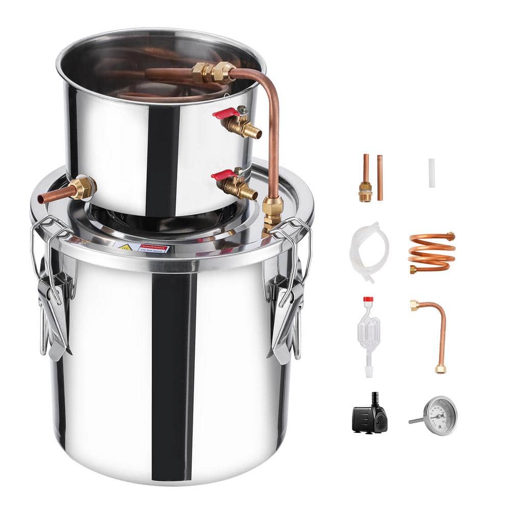 VEVOR Alcohol Still, 3 Gal. / 11.4 L Stainless Steel Water Alcohol ...