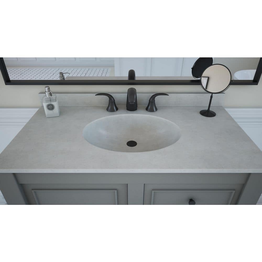 Swan Chesapeake 31 in. W x 22 in. D Solid Surface Round Single Sink ...