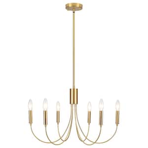 ADSENSTY 6-Light Black Industrial Dining Room Candle Chandelier Modern ...