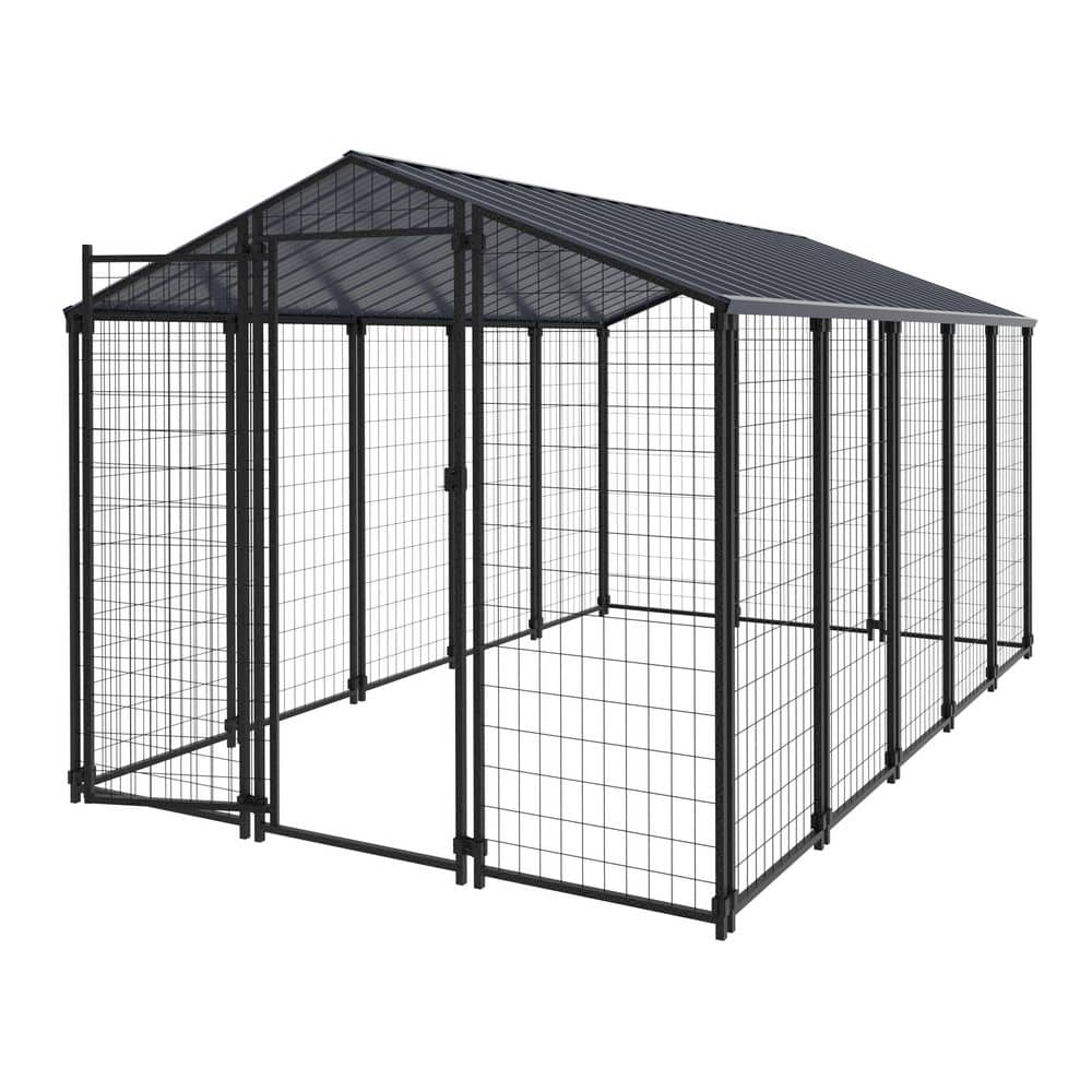 VEIKOUS 10 ft. x 8 ft. Large Metal Chicken Coop with Run for 15 ...