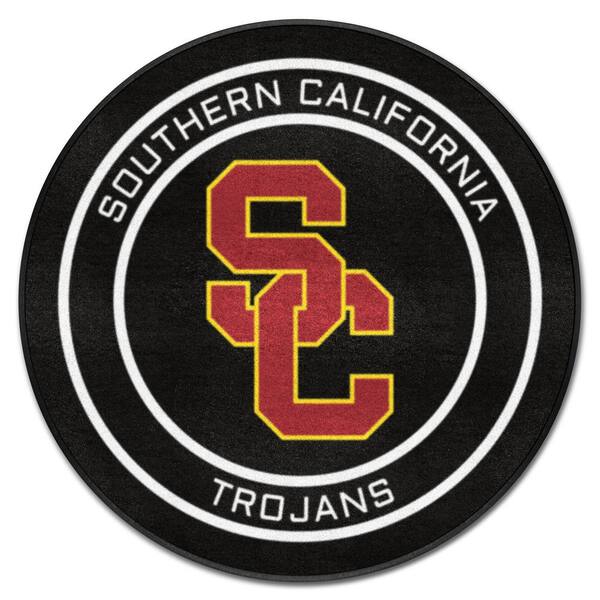 FANMATS Southern California Black 2 ft. Round Hockey Puck Accent Rug ...