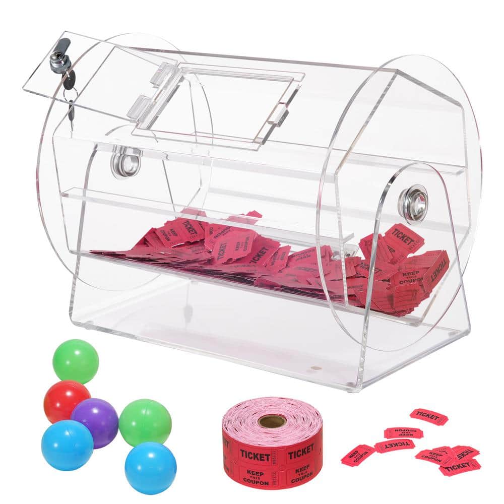 VEVOR Acrylic Raffle Drum, Professional Raffle Ticket Spinning Cage ...