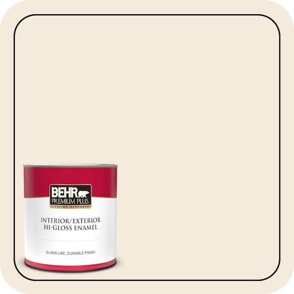 BEHR PREMIUM PLUS 1 qt. #PPU5-10 Heavy Cream Hi-Gloss Enamel Interior ...