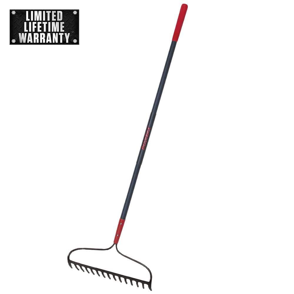 Razor-Back 60.75 in. Fiberglass Handle15-Tine Forged Steel Bow Rake ...