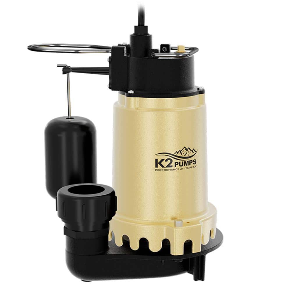 K2 PRO 3/4 HP Heavy-Duty Cast Iron Sump Pump with Snap Action Switch ...