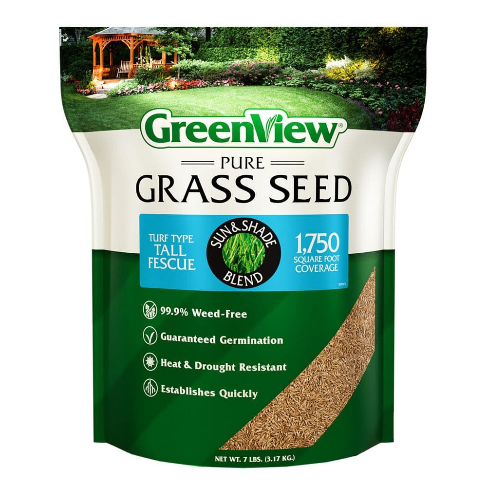 GreenView 7 lbs. Pure Grass Seed Turf Type Tall Fescue Sun and Shade ...