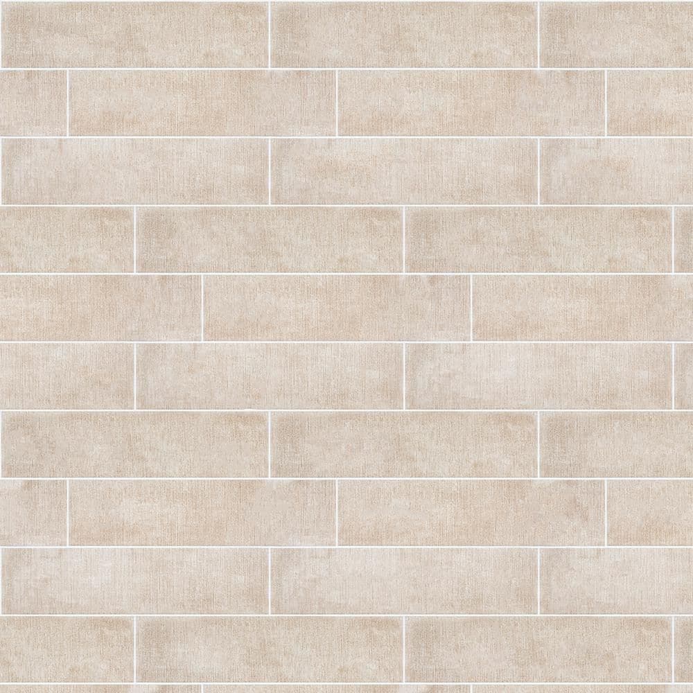 Jeffrey Court Cambric Beige 4 in. x 16 in. Textured Subway Ceramic Wall ...