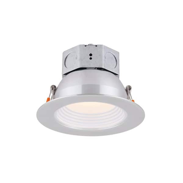 4 in. Nickel New Construction IC Rated Recessed Integrated LED Kit LED ...