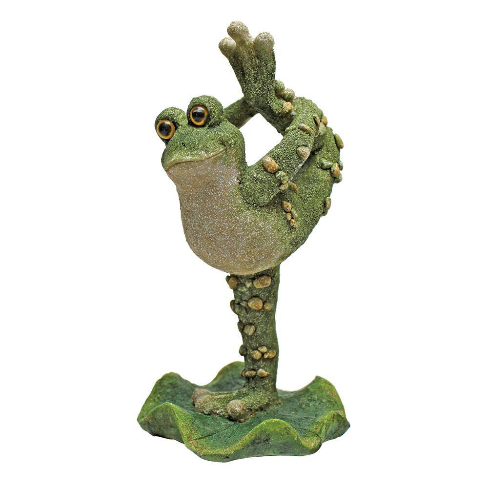 Design Toscano 9 in. H Boogie Down Dancing Leg Up Frog Statues QM208951 ...