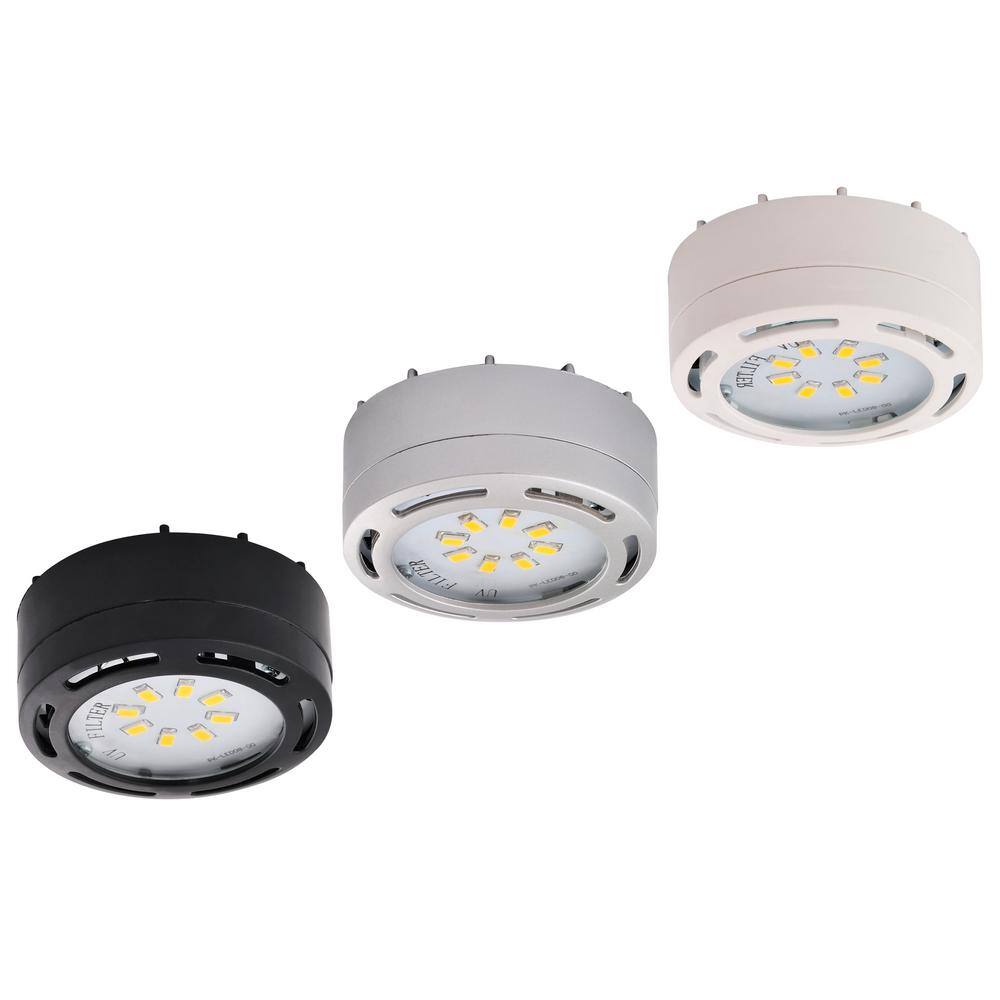 AMAX LIGHTING LED Black Puck Light with Power Cord (3-Pack) 3580LED ...