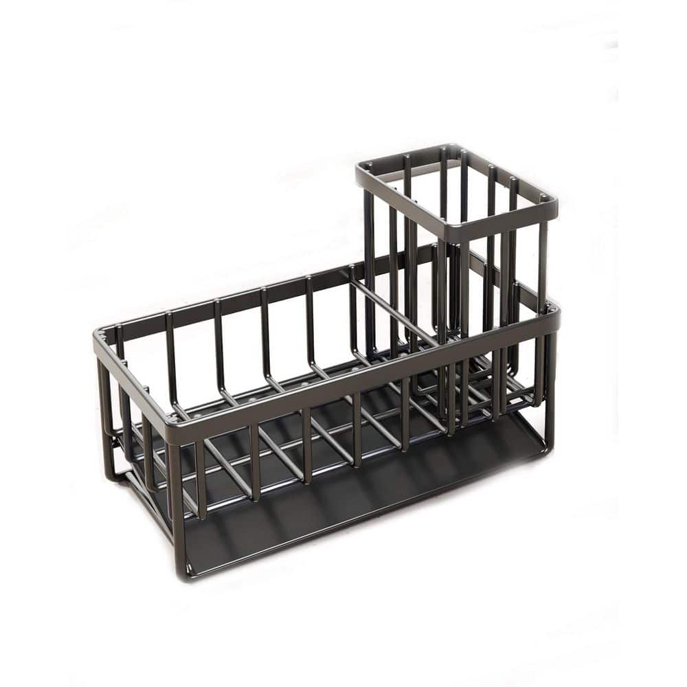 Stainless Steel Kitchen Sink Caddy with Auto-Drainage System, Sponge ...
