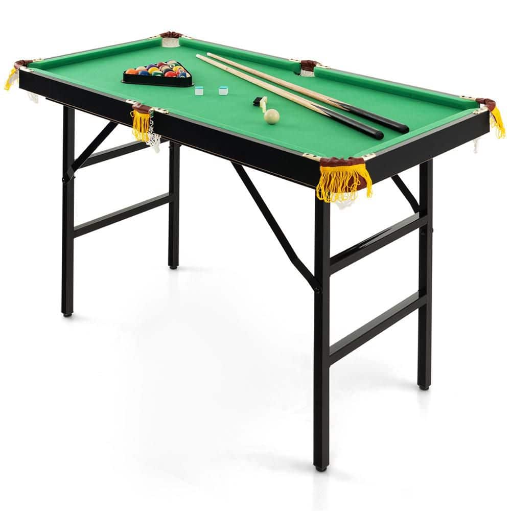 Costway 47 in. Folding Billiard Table Pool Game Table Indoor Kids w ...